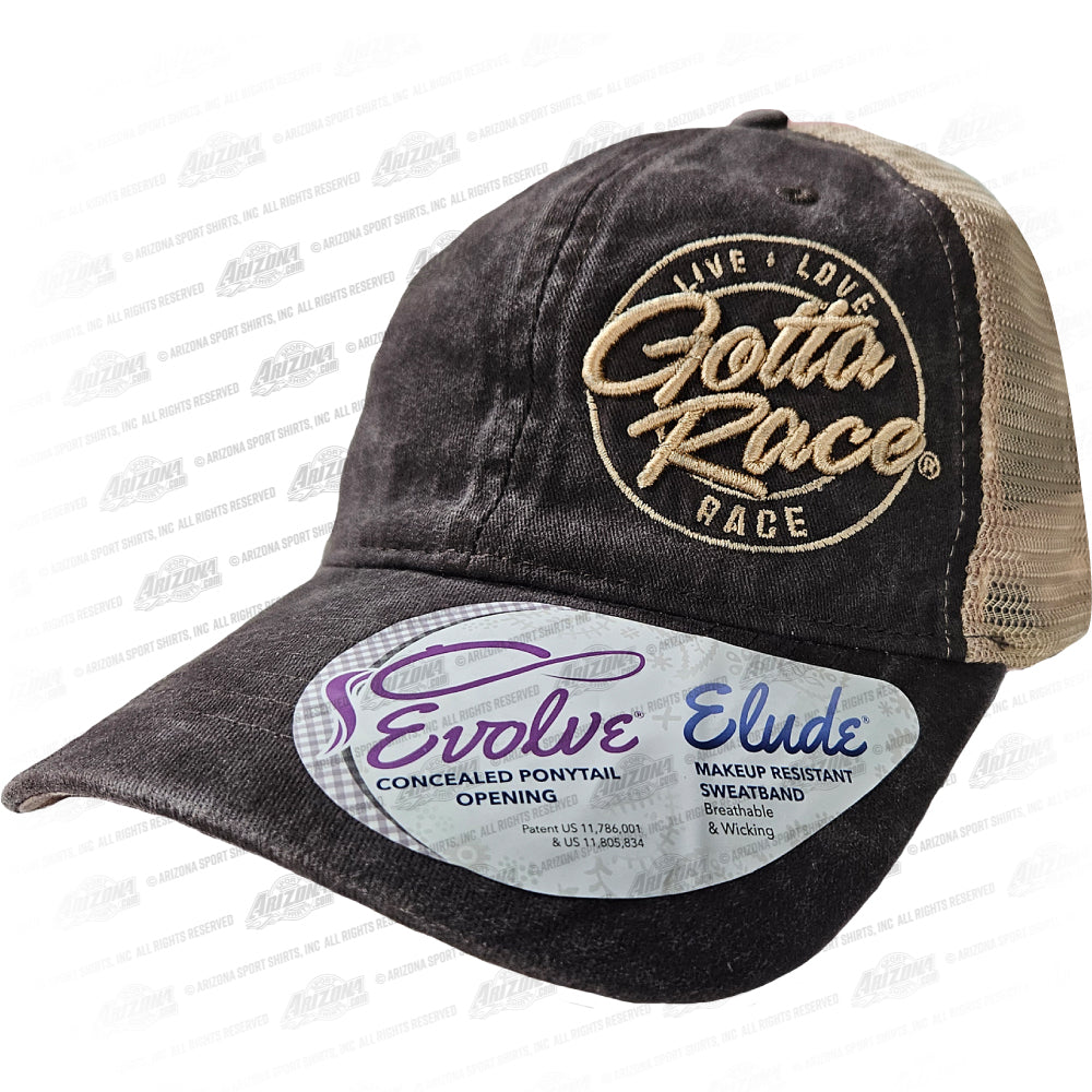 Gotta Race Live Love Race Puff Ladies Ponytail Caps