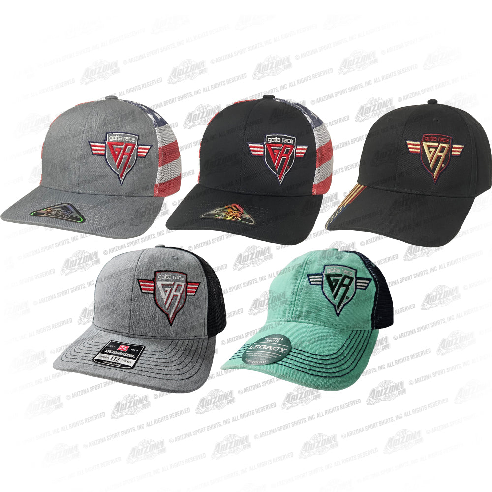 Gotta Race Shield Trucker Caps
